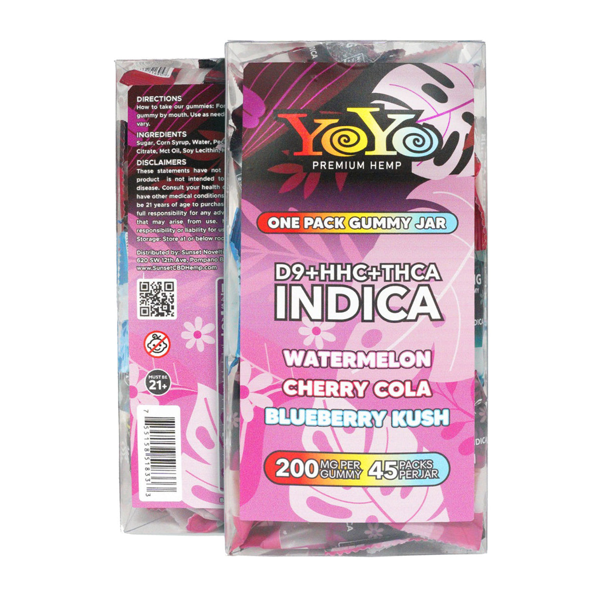 Buy Delta-9 Indica Gummies | 45 Pack - 200mg/per piece | Sunset CBD