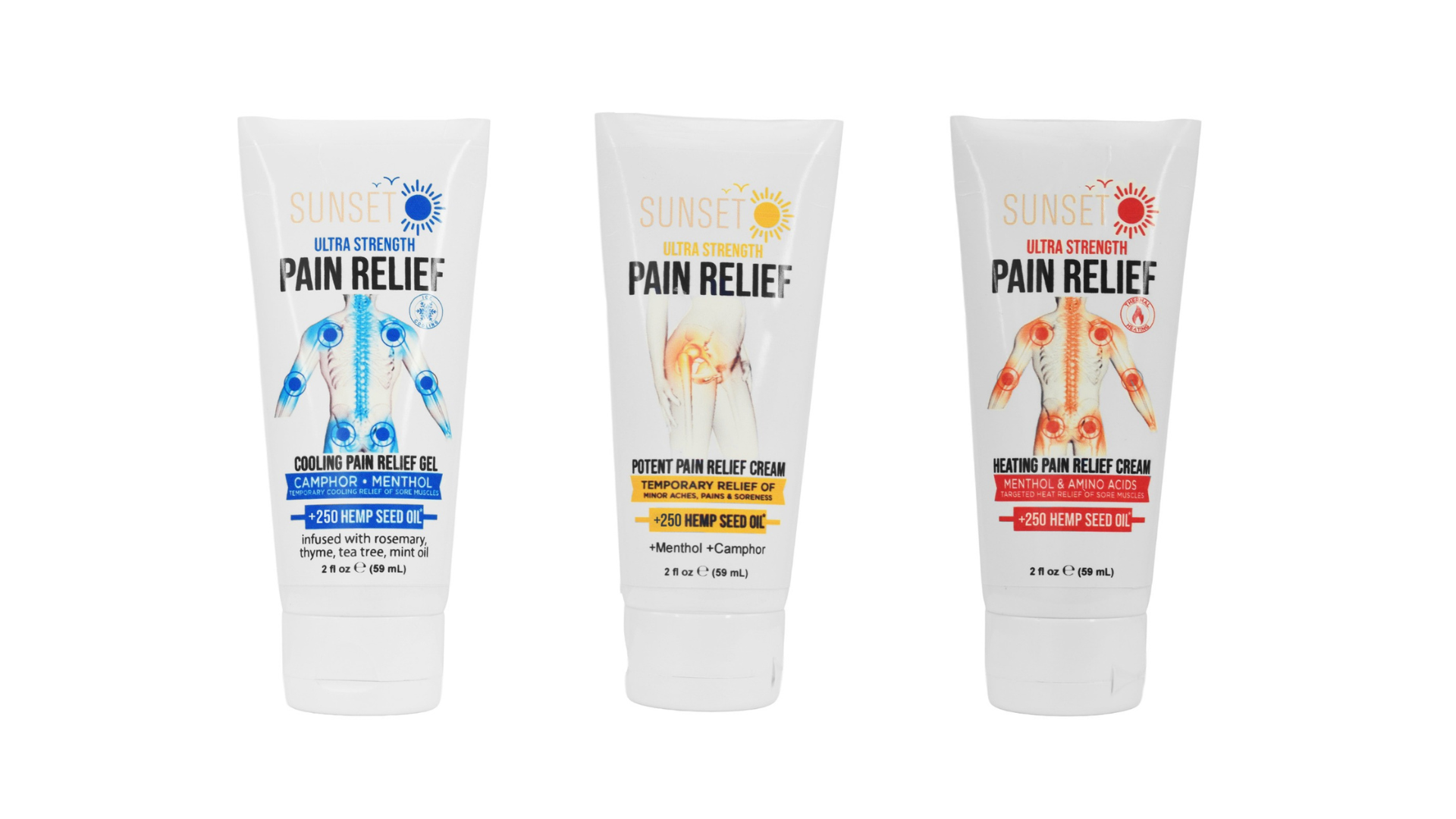 Sunset CBD Pain Cream Roll-On Collection | Targeted Relief