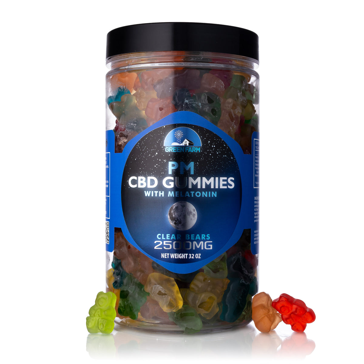 CBD PM clear gummy bears plus Melatonin - 500mg to 5000mg - Green Farm ...