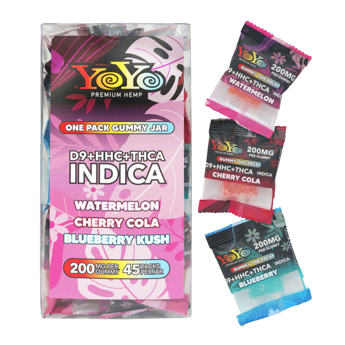 Buy Delta-9 Indica Gummies | 45 Pack - 200mg/per piece | Sunset CBD